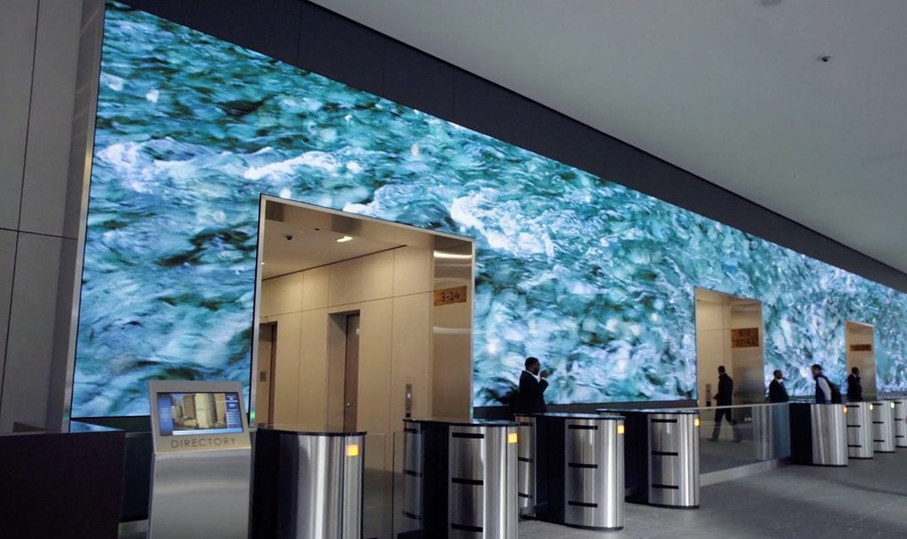 Office video wall on the rise, is this the best office lobby ever ...